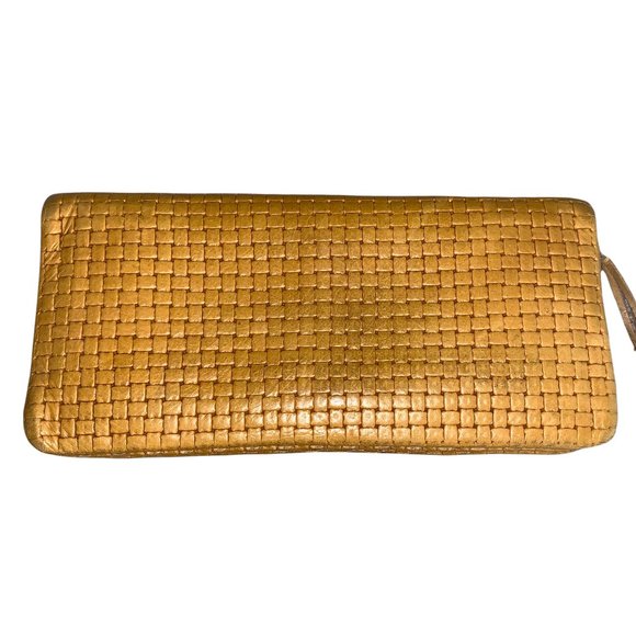 Feed Bag | Bags | Feed Bag Woven Leather Zip Around Mustard Wallet ...